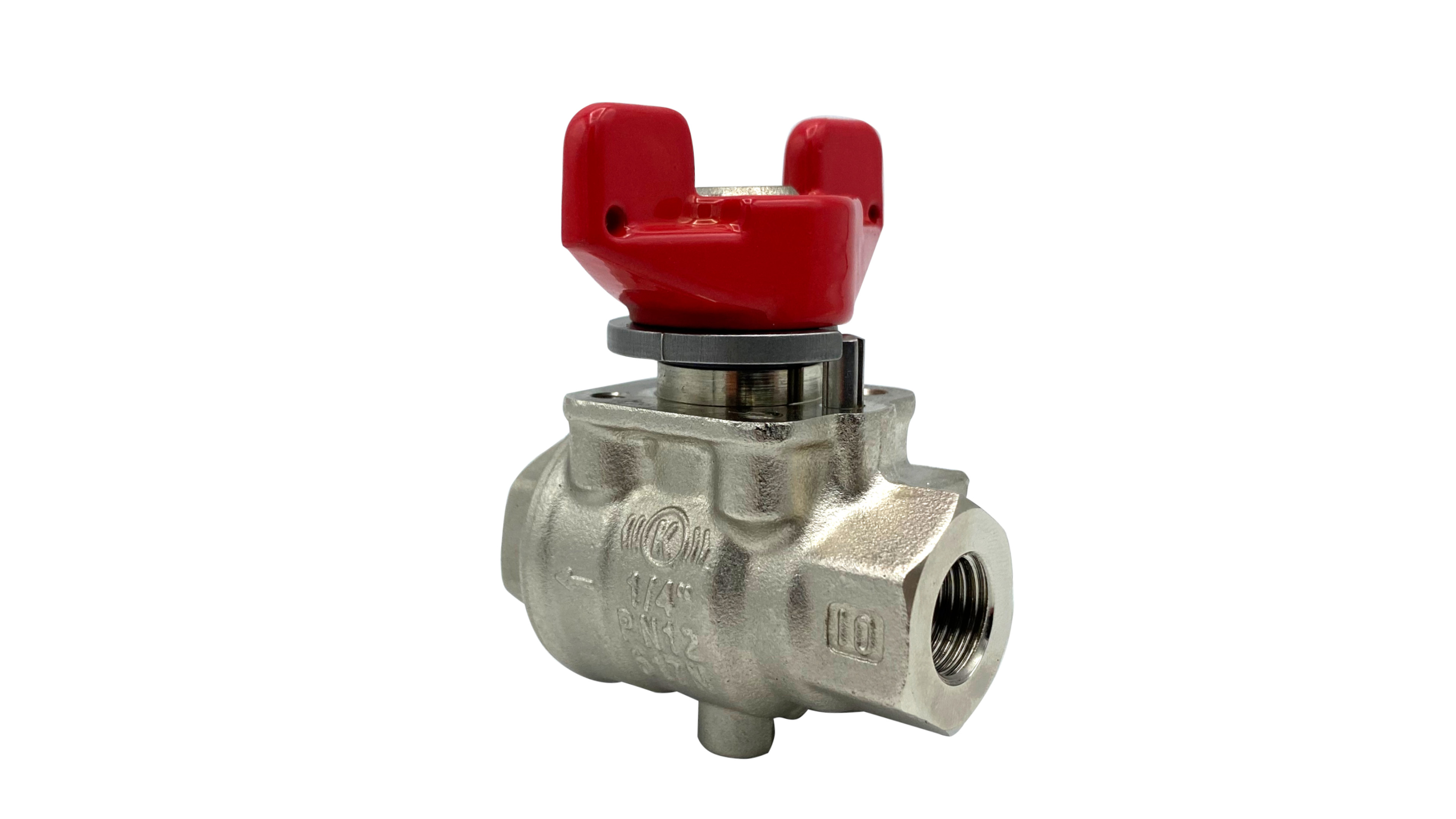 2-Wege Kugelhahn IG/IG Rp 1/4" kurze Bauform Eco-Line PN 25 bar Knebelgriff | 9 | Rp 1/4" | 25 ...